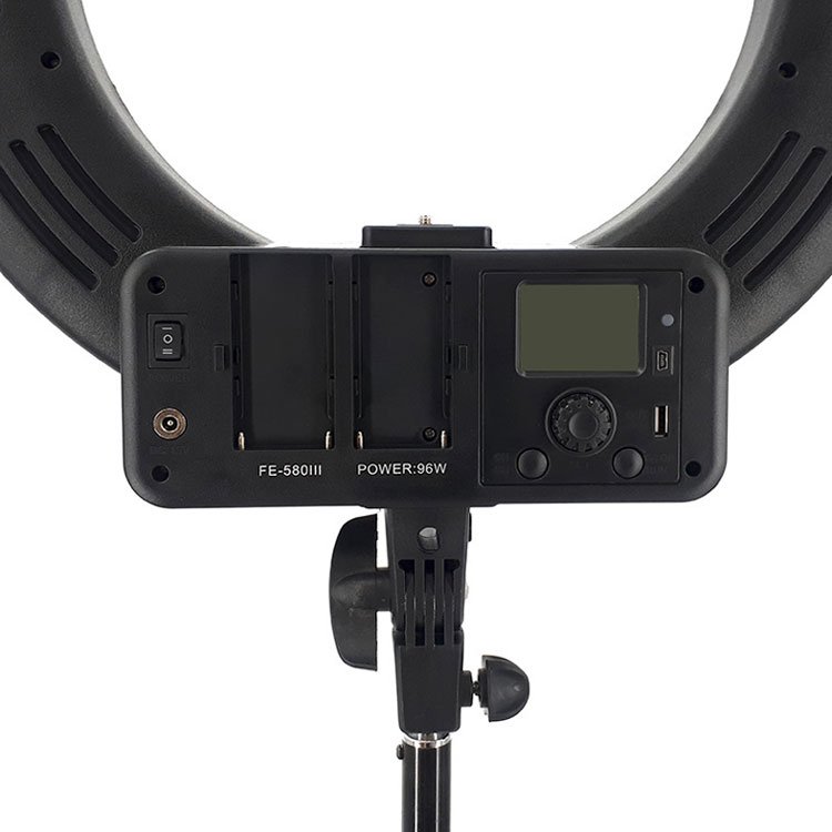 رینگ لایت عکاسی Ring Light FE-580 II + سه پایه نور ایلکین ILKeen iA 260L | مرکز دوربین های دیجیتال